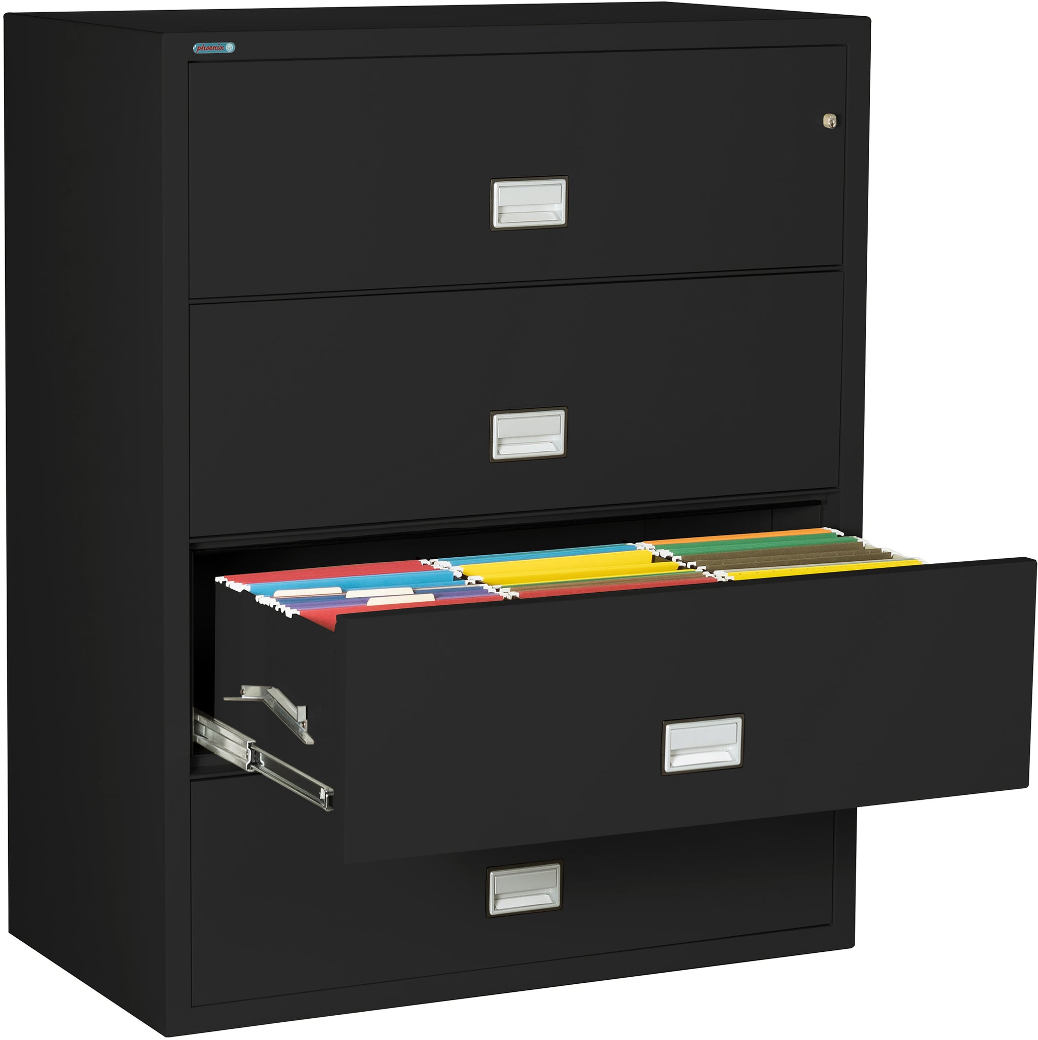 Phoenix Safe LAT4W44, Lateral 44 inch 4-Drawer Fireproof File Cabinet ...