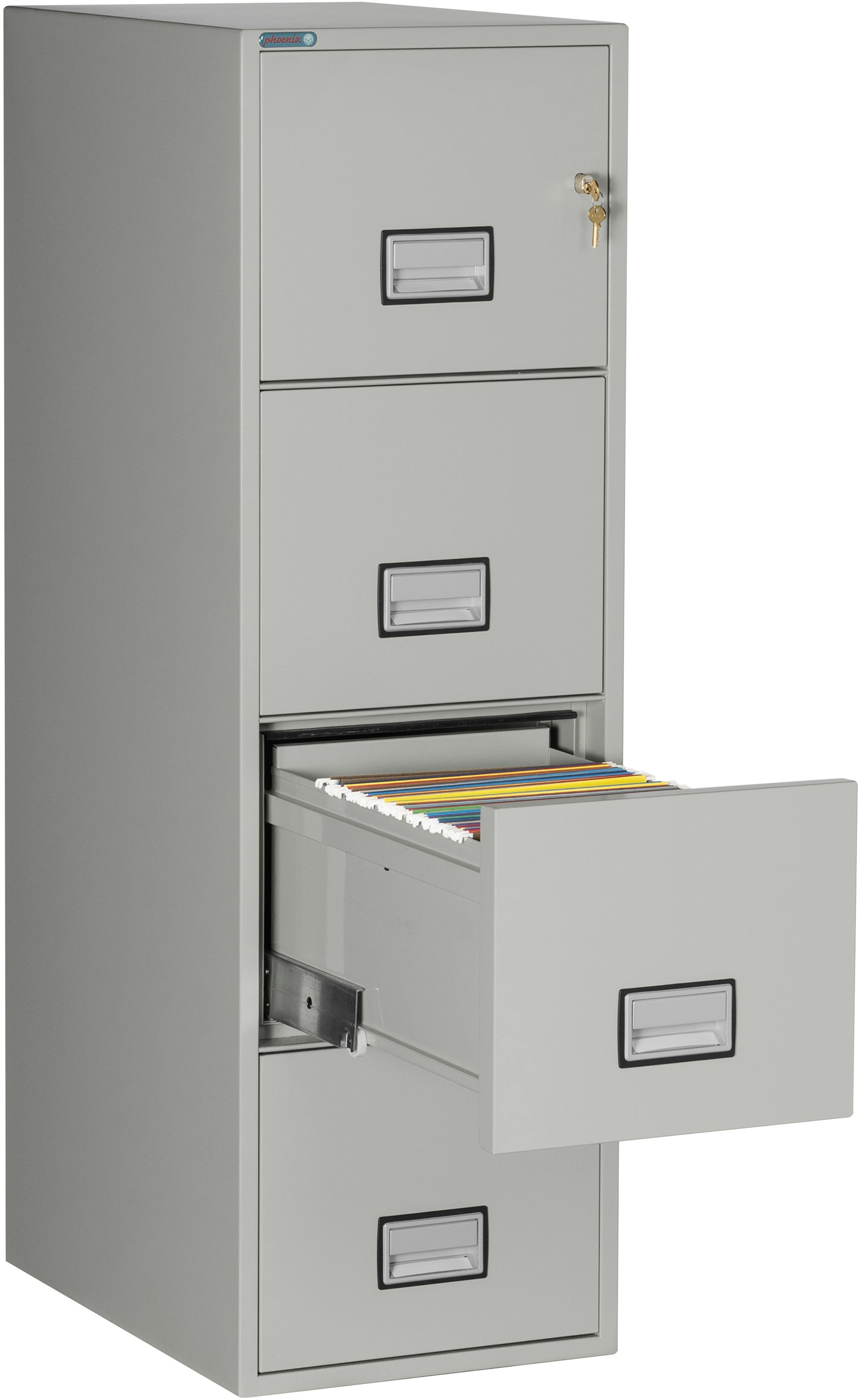 Phoenix Safe LTR4W25, Vertical 25 inch 4-Drawer Letter Fireproof File ...